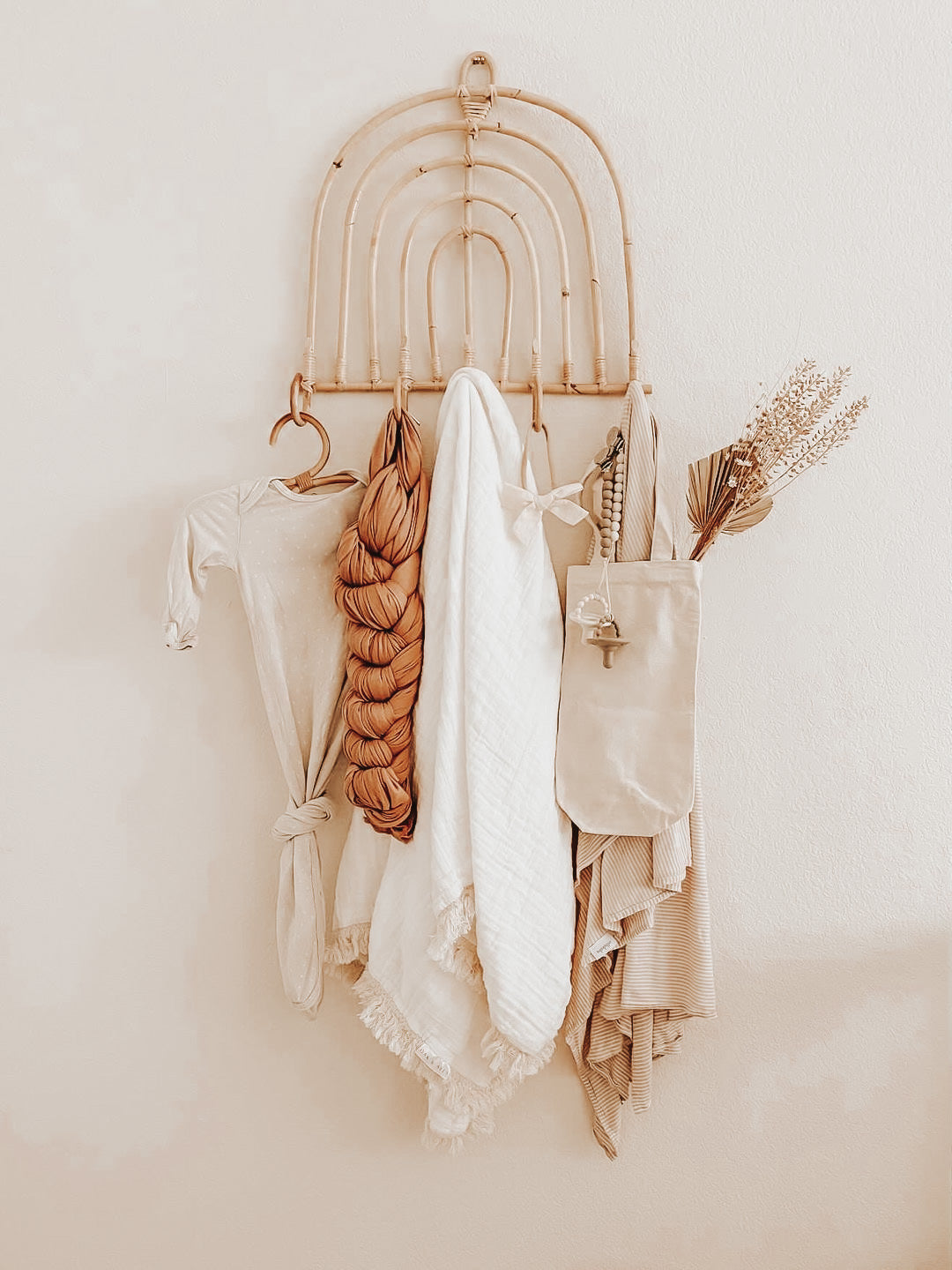 Rattan Boho Rainbow Wall Hooks | Oak and Ayla – Oak & Ayla